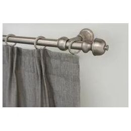 Gardinenstange Garesa "ANDREA", silber (mattnickelfarben), L:100cm &Oslash;:20mm, Metall, Gardinenstangen, Vorhanggarnitur, verl&auml;ngerbar, Endknopf Profil klein, mit Ringen