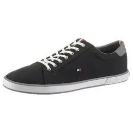Sneaker Tommy Hilfiger "H2285ARLOW 1D", Herren, Gr. 45, schwarz (schwarz, grau), Textil, Schuhe Sneaker, Freizeitschuh, Halbschuh, Schn&uuml;rer mit seitlicher Flaggen-Stickerei