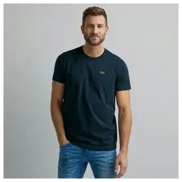 PME-Legend T-Shirt PME LEGEND, Herren, Gr. M (48/50), blau (marine), Jersey, Obermaterial: 95% Baumwolle, 5% Elasthan, unifarben, normal normal, Rundhals, gerader Abschluss, Shirts T-Shirt, mit Logobadge
