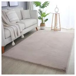 Hochflor-Teppich Ayyildiz TEPPICHE "POUFFY 5100", beige, B:80cm H:20mm L:250cm, Polyester, Teppiche, L&auml;ufer, weicher glatter Softflor, Kaninchen Fell Haptik, waschbar