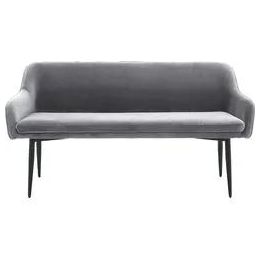 Sitzbank Salesfever "Komfortable Sitzbank", grau (grau, schwarz, schwarz), B:160cm H:85cm T:61cm, Metall, Polyester, Sitzb&auml;nke, Sitzbank, mit Armlehnen und R&uuml;ckensteppung