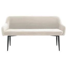Sitzbank Salesfever "Komfortable Sitzbank", wei&szlig; (creme, schwarz, schwarz), B:160cm H:85cm T:61cm, Metall, Polyester, Sitzb&auml;nke, Sitzbank, mit Armlehnen und R&uuml;ckensteppung
