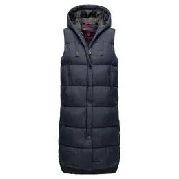 Steppweste Marikoo "Sayorii", Damen, Gr. XL, blau (navy), Obermaterial: 100% Polyester; Innenseite: 100% Polyester; Futter: 100% Polyester, Westen Steppweste, Kapuze mit breitem Kordelzug