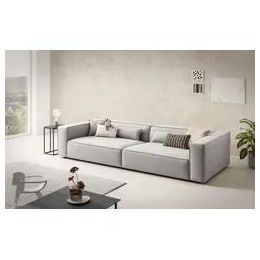3-Sitzer "PIARA XXL, Sofa mit Kedernaht in Cord, Leinenoptik o. Strukturstoff", grau (silbergrau), B:316cm H:66cm T:136cm, 100% Polyester, LEGER HOME BY LENA GERCKE, Sofas, schwarze F&uuml;&szlig;e, bequemer Sitzkomfort, extra tiefe Sitzfl&auml;che