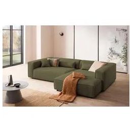 Ecksofa "PIARA XXL, Big-Sofa, Cord, Leinenoptik o. Strukturstoff, L-Form", gr&uuml;n (khaki), B:288cm H:66cm T:198cm, 100% Polyester, LeGer Home by Lena Gercke, Sofas, Ecksofa, wahlweise Ottomane rechts/links, Kedernaht, extra tiefe Sitzfl&auml;che