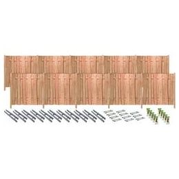 TETZNER & JENTZSCH Sichtschutzelement TETZNER & JENTZSCH "LAKEWOOD 8", beige (natur), H:180cm, Edelstahl, Massivholz, Zaunelemente, Rustikale Optik dank Fertigung aus Bonanzabohlen
