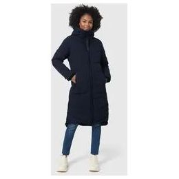 Winterjacke Marikoo "Benikoo", Damen, Gr. XL, blau (navy), Obermaterial: 92% Nylon, 8% Elasthan; Futter: 100% Polyester; Wattierung: 100% Polyester; &Auml;rmelfutter: 100% Polyester, Jacken Winterjacke, langer Winter Mantel gesteppt