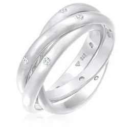 Fingerring Elli Premium "Wickelring Trio Basic Topas 925 Silber" Gr. 52, silber, Fingerringe, Damen, 52mm,mit Steinen, Silber 925 (Sterlingsilber), 3mm, Fingerring