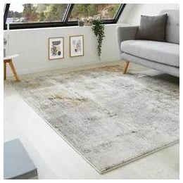 Teppich LUXOR living "Montreal", bunt (grau, gelb), B:120cm H:12mm L:170cm, Polypropylen, Teppiche, Teppich, Kurzflor, modernes Design, Wohnzimmer, Schlafzimmer