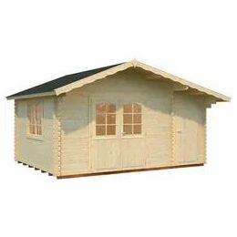 Gartenhaus Palmako "Emma", beige (naturbelassen), Fu&szlig;boden im Gartenhaus, ohne Dacheindeckung, Massivholz, Gartenh&auml;user, Gartenhaus, 14,2 qm