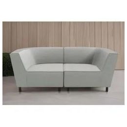 2-Sitzer DOMO collection "Sonna, individuell zusammenstellbar", silber, B:206cm H:77cm T:103cm, 100% Olefin, Sofas, Gartenlounge-Set oder Einzelelemente, Outdoor