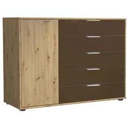 Kombikommode Wiemann "Cordoba", braun (glas mocca), B:120cm H:86cm T:43cm, FSC-zertifiziertes Massivholz, Floatglas, Holzwerkstoff, Sideboards, Kombikommode, vormontiert
