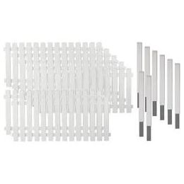 TETZNER & JENTZSCH Gartenzaun TETZNER & JENTZSCH "Lexington 5", wei&szlig;, H:80cm, Polyvinylchlorid (PVC), Zaunelemente, Kunststoff, 80 cm hoch, 7 Elemente f&uuml;r 13,32 m, mit 8 Alu-Pfosten