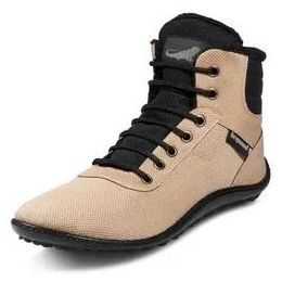 Barfu&szlig;schuh Leguano "KOSMO", Damen, Gr. 39, beige (sand), Textil, Schuhe Schn&uuml;rboots Barfu&szlig;schuh, Bequemschuh, Schn&uuml;rboots mit einzigartiger Halbkugel-Laufsohle