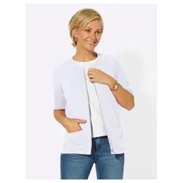 Shirtjacke Classic Basics "Shirtjacke", Damen, Gr. 50, wei&szlig;, 98% Polyester, 2% Elasthan, unifarben, Rundhals, Shirts Shirtjacke