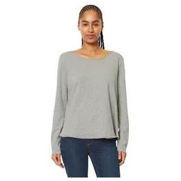 Marc O'Polo Langarmshirt MARC O'POLO DENIM "aus Organic Cotton", Damen, Gr. XXS, grau (stone melange), Obermaterial: 100% Baumwolle, unifarben, regular fit, Rundhals, Rollkante, Shirts Langarmshirt