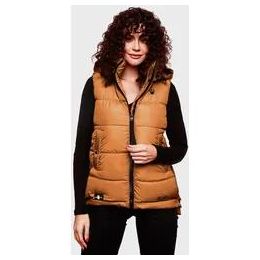 Steppweste Marikoo "Zarinaa", Damen, Gr. L, braun (cinnamon), Obermaterial: 100% Polyester; Futter: 100% Polyester; Wattierung: 100% Polyester, Westen Steppweste, mit vier seitlichen Taschen