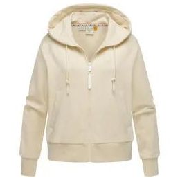 Kapuzensweatjacke Ragwear "Taila", Damen, Gr. XL (42), beige, Sweatware, Material: 70% Baumwolle, 30% Polyester, weit h&uuml;ftlang, tiefer Rundhals, &Auml;rmel ohne &Auml;rmelschlitz Rippb&uuml;ndchen, Sweatjacken, modische Damen Sweatjacke mit Kapuze