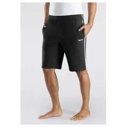 Sweatshorts BENCH. LOUNGEWEAR "kurze Relaxshort, Jogginghose", Herren, Gr. 3XL (64/66), N-Gr, schwarz, angeraute Sweatware, Obermaterial: 60% Baumwolle, 40% Polyester, unifarben mit Farbeinsatz, Basic, l&auml;ssig geschnitten kurz, Hosen Sweatshorts, weicher Sweat-Qualit&auml;t