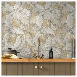 Vliestapete "Acanthus", beige (naturel), B:0,52m L:10m, Vlies, WILLIAM MORRIS AT HOME, Tapeten, Design Tapeten