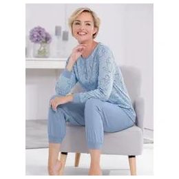 w&auml;schepur Schlafanzug W&Auml;SCHEPUR, Damen, Gr. 40/42, blau (bleu), 100% Baumwolle, Homewear-Sets Schlafanzug
