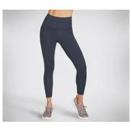 7/8-Leggings Skechers, Damen, Gr. XL (46/48), N-Gr, blau (navy), Jersey, Obermaterial: 88% Nylon, 12% Elasthan, unifarben, regular fit, Hosen