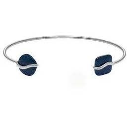 Armspange Skagen "Schmuck Geschenk Edelstahl SOFIE SEA GLASS", blau (edelstahlfarben, dunkelblau, dunkelblau), Armb&auml;nder, Damen, 16,5cm, Edelstahl, gl&auml;nzend, Armspange, mit Glasstein