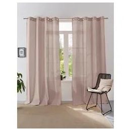 Vorhang OTTO HOME "Linsdorf" Gr. 2, grau (taupe), B:140cm H:225cm, Polyester, Gardinen, Leinenstruktur