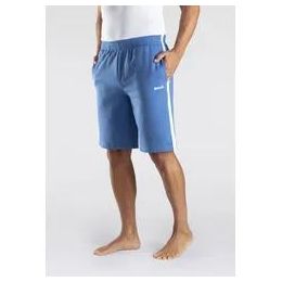 Sweatshorts BENCH. LOUNGEWEAR "kurze Relaxshort, Jogginghose", Herren, Gr. 3XL (64/66), N-Gr, blau, angeraute Sweatware, Obermaterial: 60% Baumwolle, 40% Polyester, unifarben mit Farbeinsatz, Basic, l&auml;ssig geschnitten kurz, Hosen Sweatshorts, weicher Sweat-Qualit&auml;t