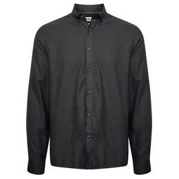 !Solid Langarmhemd SOLID "Langarmhemd SDPepe", Herren, Gr. XXL, N-Gr, schwarz (true schwarz melange), Obermaterial: 60% Baumwolle CO. 40% Polyester PES., Hemden