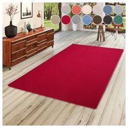 Teppich OTTO HOME "Fortis, Schlinge, Made in Netherlands", rot, B:160cm H:5mm L:160cm, Kunstfaser, Teppiche, Teppich, Uni Farben, gekettelt, auch als L&auml;ufer, strapazierf&auml;hig, Wohnzimmer