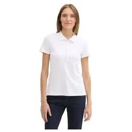 Poloshirt Tom Tailor, Damen, Gr. L (40), wei&szlig;, Jersey, Obermaterial: 95% Baumwolle, 5% Elasthan, Shirts
