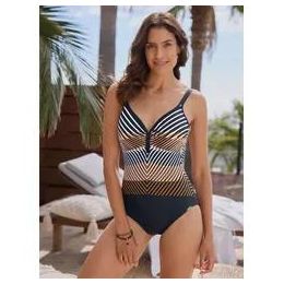 Badeanzug Sunflair, Damen, Gr. 40, Cup B, braun (schwarz, braun, bedruckt), Elasthan, Polyamid, Badeanz&uuml;ge Badeanzug