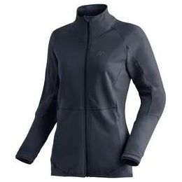 Fleecejacke Maier Sports "Sinaia W", Damen, Gr. 44, blau (dunkelblau), 100% Polyester, hoch geschlossener Ausschnitt, Jacken Fleecejacke, Damen Midlayer, atmungsaktiv schnelltrocknend, Full-Zip, Regular Fit