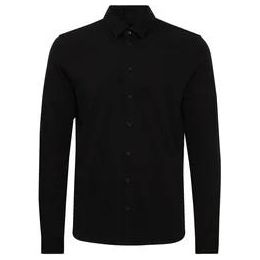 Langarmhemd Casual Friday "Langarmhemd CFArthur", Herren, Gr. L, N-Gr, schwarz (schwarz beauty), Obermaterial: 72% Baumwolle CO. 24% Polyester PES. 4% Elasthan EL., Hemden
