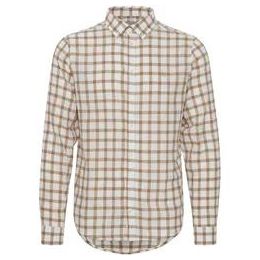 Langarmhemd Casual Friday "Langarmhemd CFAnton", Herren, Gr. XL, N-Gr, beige (ecru), Obermaterial: 55% Leinen LI. 45% Baumwolle CO., Hemden