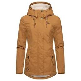 Winterjacke Ragwear "Monade", Damen, Gr. S (36), braun (hellbraun), Obermaterial: 65% Polyester, 35% Baumwolle. Futter: 100% Polyester. Wattierung: 100% Polyester, figurbetont Po-bedeckend, verstellbar Rippstrickb&uuml;ndchen mit Druckknopf, Jacken Winterjacke, Damen Winterparka mit Kapuze und m. Fleece gef&uuml;ttert