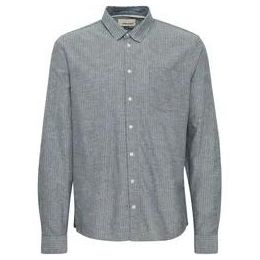 Langarmhemd Blend "Langarmhemd BHShirt", Herren, Gr. M, N-Gr, blau (marineblaus), Obermaterial: 55% Baumwolle CO. 45% Leinen LI., Hemden