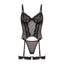 L.BEV W&auml;sche-Sets 'Segreto d&rsquo;Amore Nero Set' Damen Gr&ouml;&szlig;e 75 schwarz