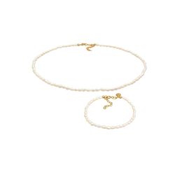 Elli Premium Schmuckset Damen Gr&ouml;&szlig;e 35 gold / perlwei&szlig;