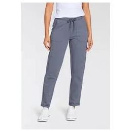 Jogginghose Kangaroos, Damen, Gr. 40, N-Gr, grau (blau, anthrazit), Sweatware, Obermaterial: 95% Baumwolle, 5% Elasthan, bedruckt, unifarben, bequem kn&ouml;chellang, Hosen Jogginghose, mit gro&szlig;en Taschen, Topseller
