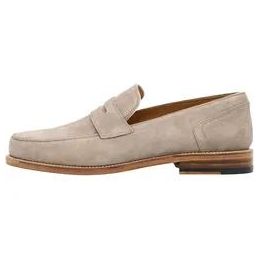 Loafer Henry Stevens "Haywood PL Businessschuh", Herren, Gr. 44, beige, Kalbsvelours, Schuhe Loafer, Herren Halbschuhe Leder handgefertigt, Anzugschuhe Slipper