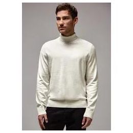 Rollkragenpullover Street One MEN, Herren, Gr. XXL46, wei&szlig; (hellwei&szlig;), Web, 100% Baumwolle, unifarben, gerade normal, hoch geschlossener Ausschnitt, B&uuml;ndchen, Pullover Rollkragenpullover, aus reiner Baumwolle