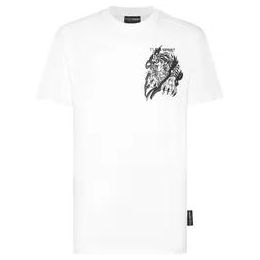 T-Shirt Plein Sport "Tiger", Damen, Gr. S, schwarz-wei&szlig; (0102, wei&szlig;, schwarz), Obermaterial: 100% Baumwolle, Shirts T-Shirt