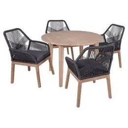 Garten-Essgruppe Garden Pleasure "ARVADA/POMONA Set 1", braun (braun, schwraz), Obermaterial: 100% Polyester, Sitzm&ouml;bel-Sets