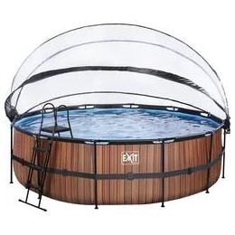 Framepool EXIT "inkl. multifunktionaler Poolabdeckung", braun, H:122cm &Oslash;:488cm, Schwimmbecken, &Oslash;xH: 488x 122 cm, mit Sandfilteranlage und Sicherheitsleiter