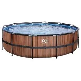Framepool EXIT "inkl. Sicherheitsleiter", braun, H:122cm &Oslash;:488cm, Schwimmbecken, &Oslash;xH: 488x122 cm, mit Sandfilteranlage