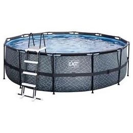 Framepool EXIT "inkl. Sicherheitsleiter", grau, H:122cm &Oslash;:450cm, Schwimmbecken, &Oslash;xH: 450x122 cm, mit Kartuschenfilteranlage und Filterkartusche