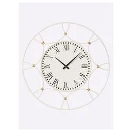 Wanduhr Heine HOME, beige (wei&szlig;), Wanduhren, B/H/T: 61cm x 61cm x 4cm, Wanduhr, B:61cm H:61cm T:4cm