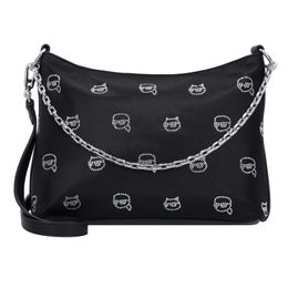 K by KARL LAGERFELD Karl Lagerfeld Schultertasche 'Ikonik 2.0' Damen Gr&ouml;&szlig;e One Size schwarz / silber